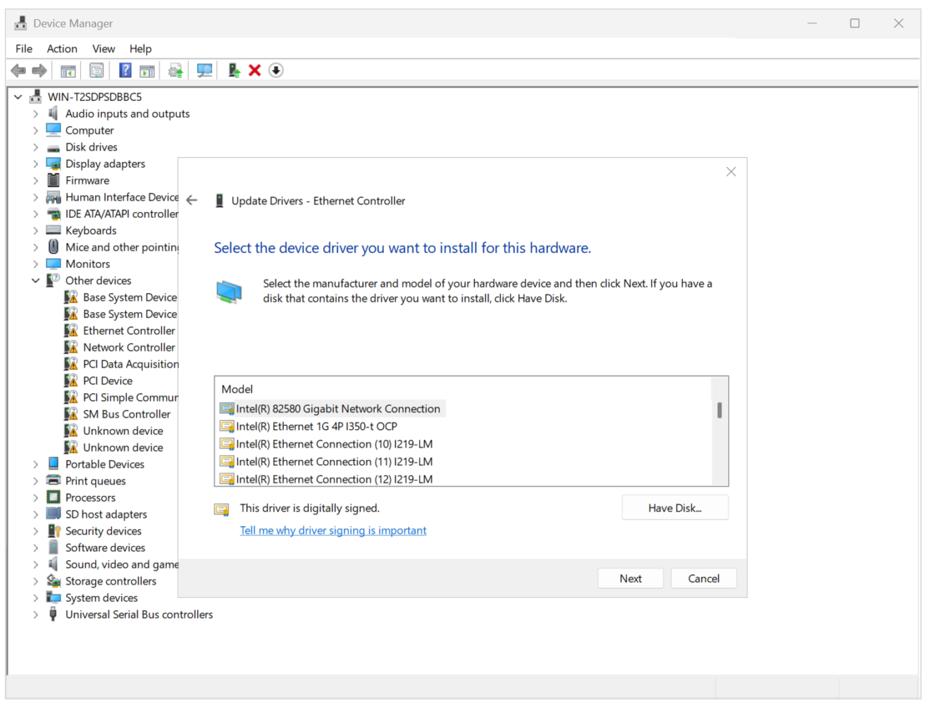 Install Intel NUC Network Adapter Driver on Windows Server 2019, 2022 ...